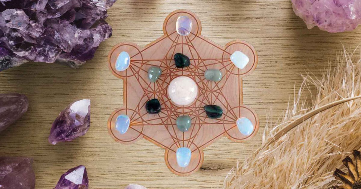 Metatron Cube Crystal Grid Set: lagere energieën opschonen | Bloom