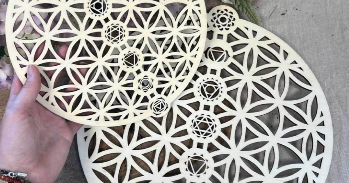 Chakra Mandala Grid 35 cm • Heilige Geometrie | Bloom